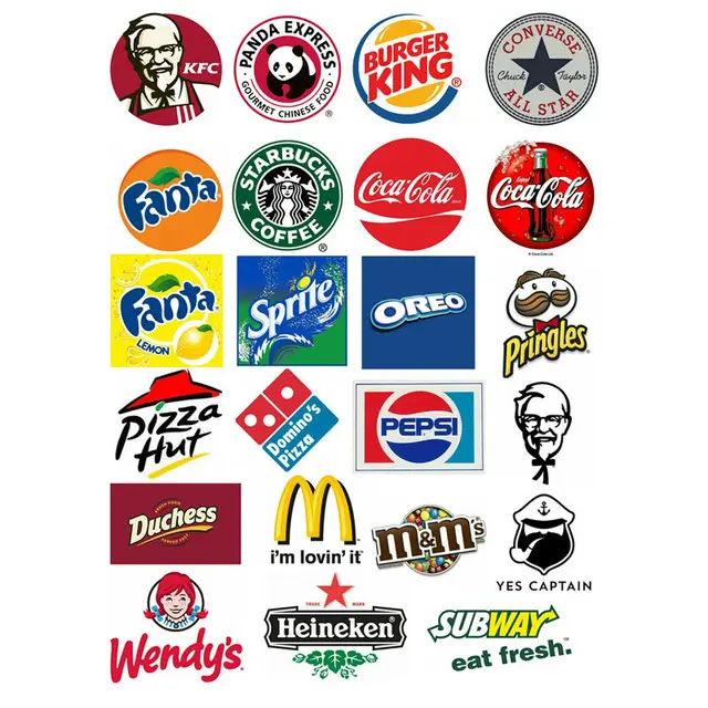 2 pcs/lot Classic Fast Food Logo Deco DIY Planner Sticker Pack Post It ...