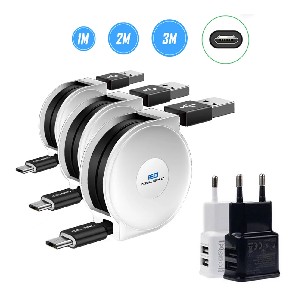 Retractable Micro Usb Flat Cable 3 2 Meter Mikro Usb Kablo for Xiaomi ...