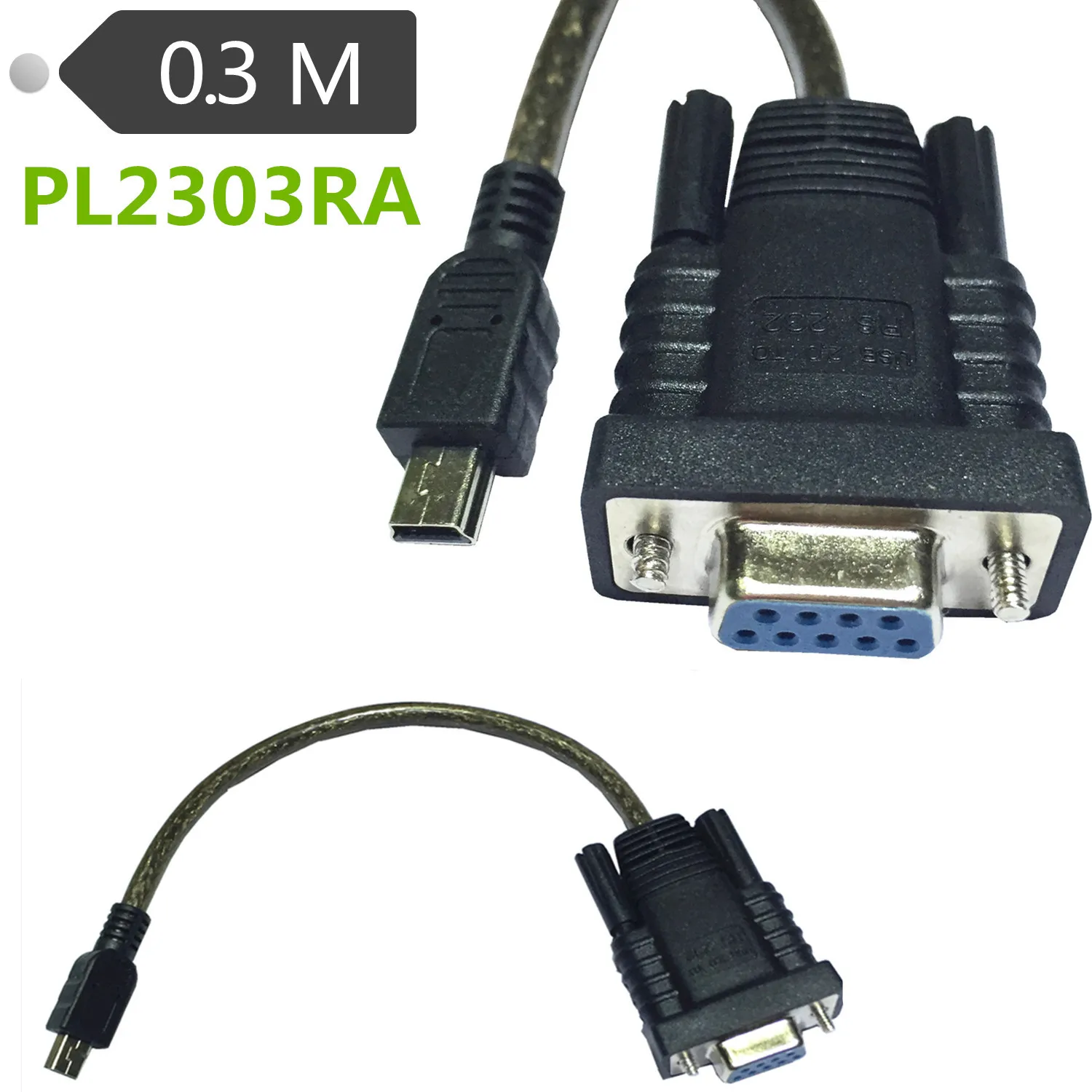 미니 usb B 남성 rs232 DE9PIN TX (3) GND (5) 여성 케이블 PL2303RA 0.3 메터|usb b ...