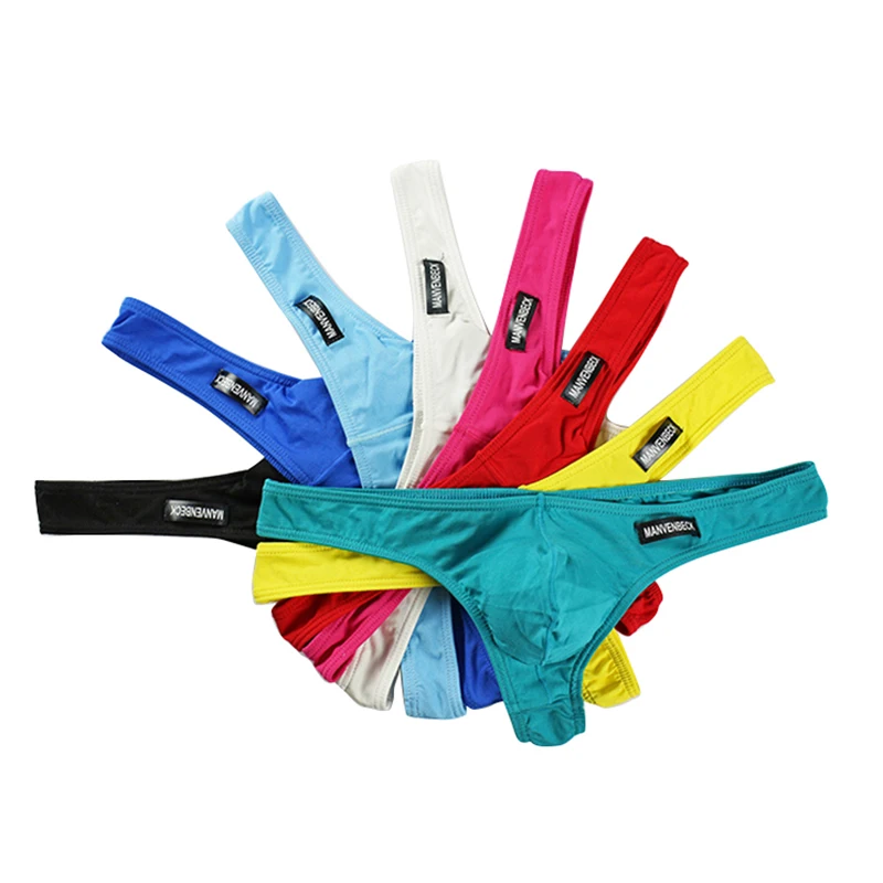 CLEVER-MENMODE 8 x Sexy Low Rise Thong Men G String Cotton Underwear T-back Underpants Penis ...