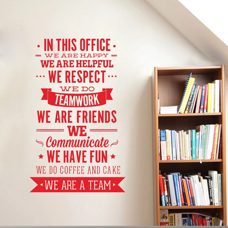 מוצר - Office Rules Wall Sticker " We Are A Team" Increase Team ...