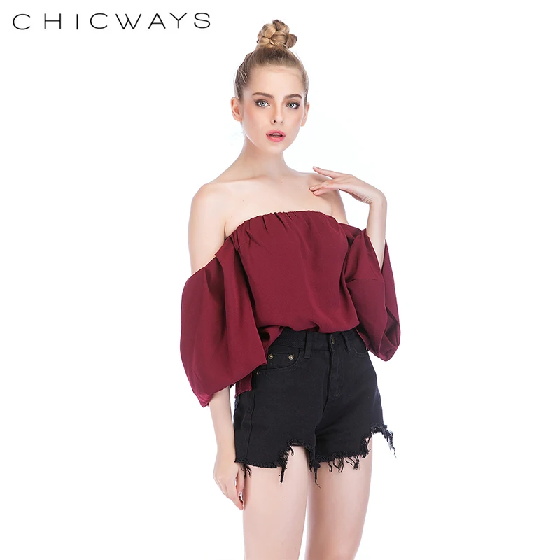 Chicways 2018 Sexy Strapless Off Shoulder Crop Tops Nightclub Summer