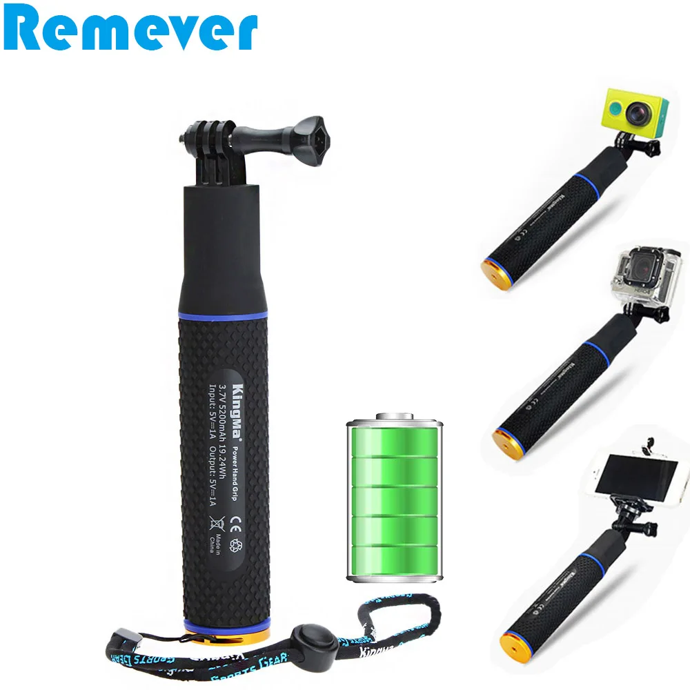Handheld-Grips-Selfie-Stick-with-5200mAH-Power-Bank-Bar-Monopod-for ...