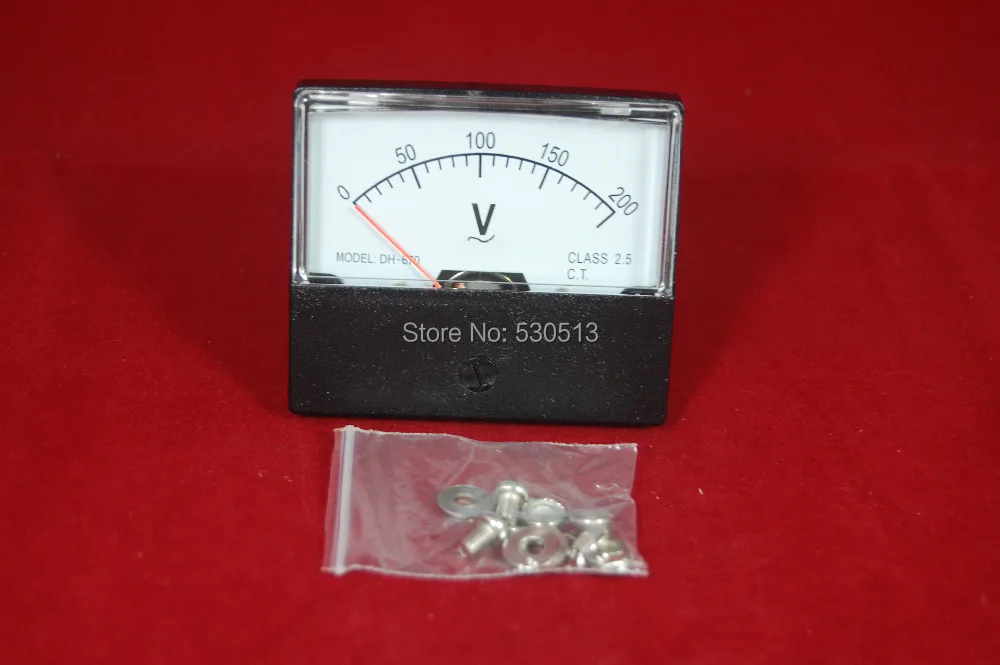 AC-0-200V-Analog-Voltmeter-Panel-AMP-Voltage-Meter-670-60-70MM-200V-AC ...