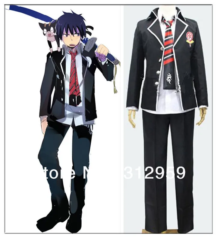 Anime Cosplay Costume Ao no Exorcist Rin Okumura True Cross Academy ...