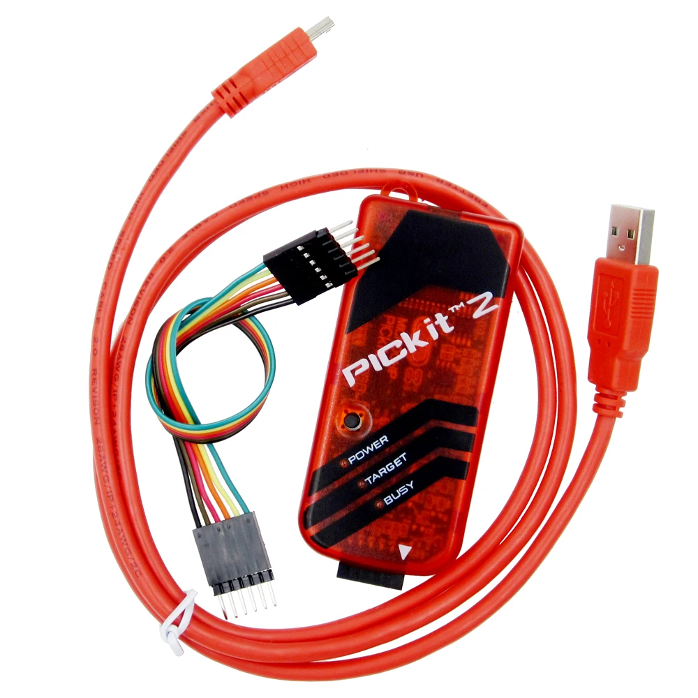 Simulador PICKIT2 PIC Kit2, programador Emluator de Color rojo con cable USB, cable Dupond|wire ...