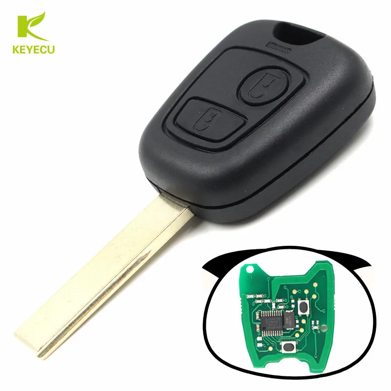 Keyecu New Replacement Remote Key Fob 2 Button 433mhz+uncut Blank Blade ...