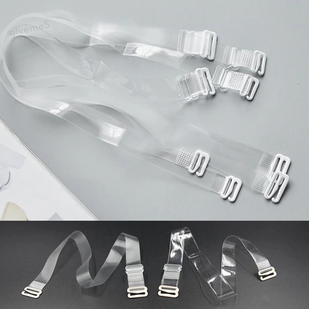 Women Bra Straps Replacement 1 Pair Invisible Transparent Elastic Women ...