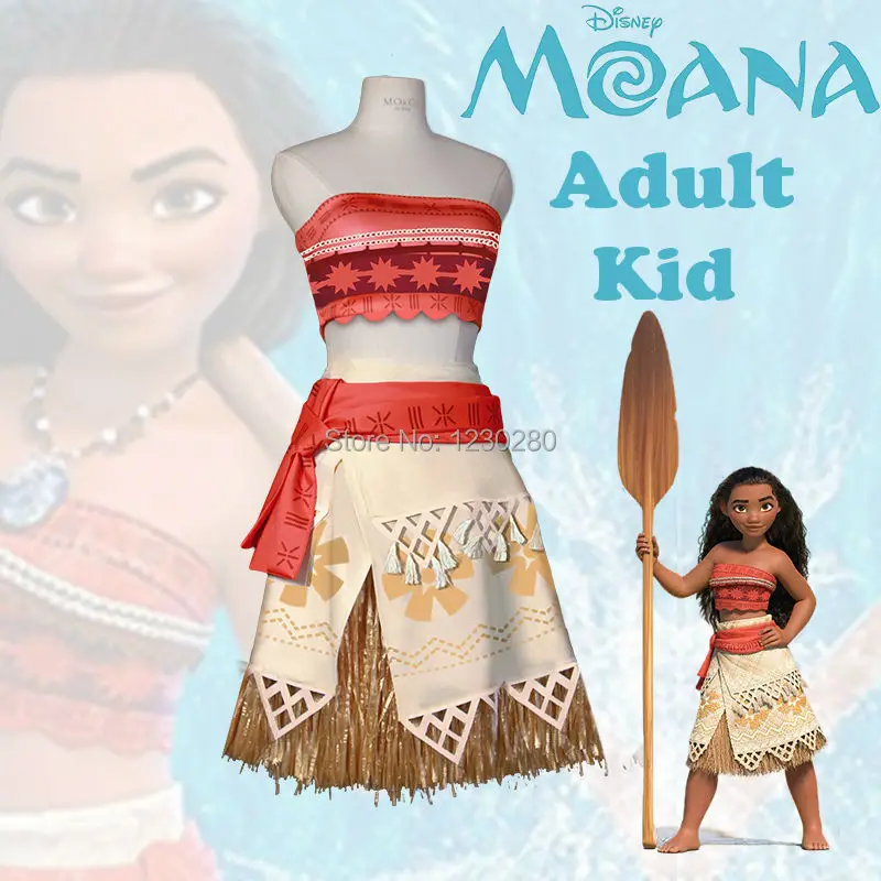Moana Cosplay Costume Sexy Princess Costume Halloween Suit Movie Moana Costume Adult Women And