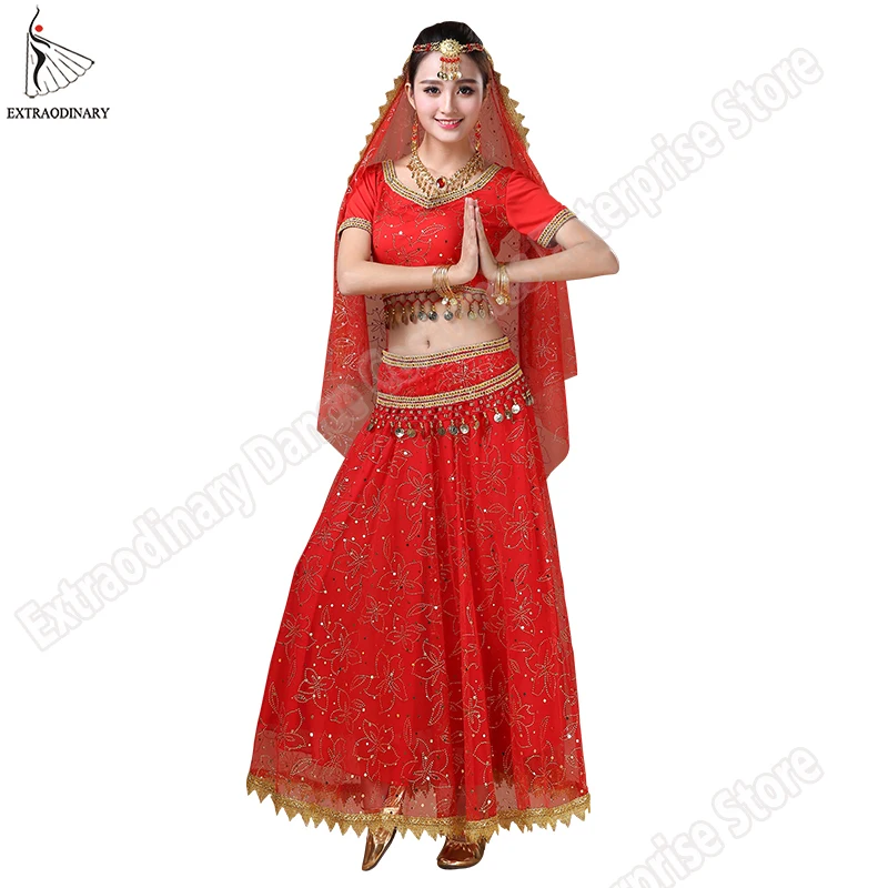New-Bollywood-Sari-Belly-Dance-Costumes-Set-For-Oriental-Dance-Indian ...