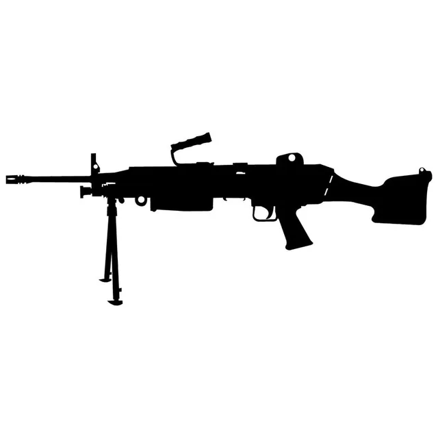 22.8*9.1CM SAW Machine Gun Silhouette Car Sticker Decal Cartoon Gun ...