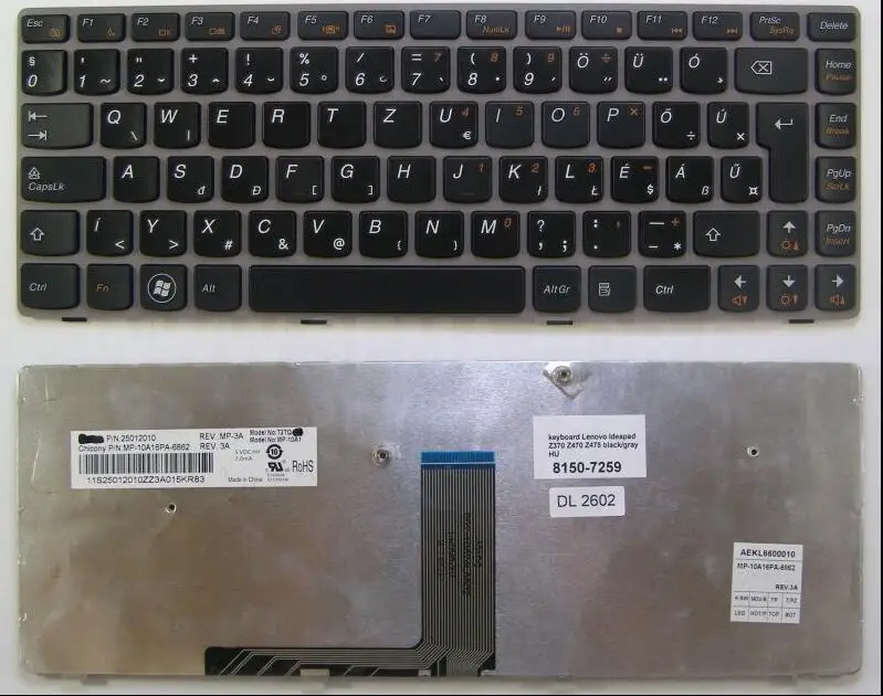 New keyboard for Lenovo IdeaPad Z370 Z470 Z475 series QWERTZ HUNGARIAN ...