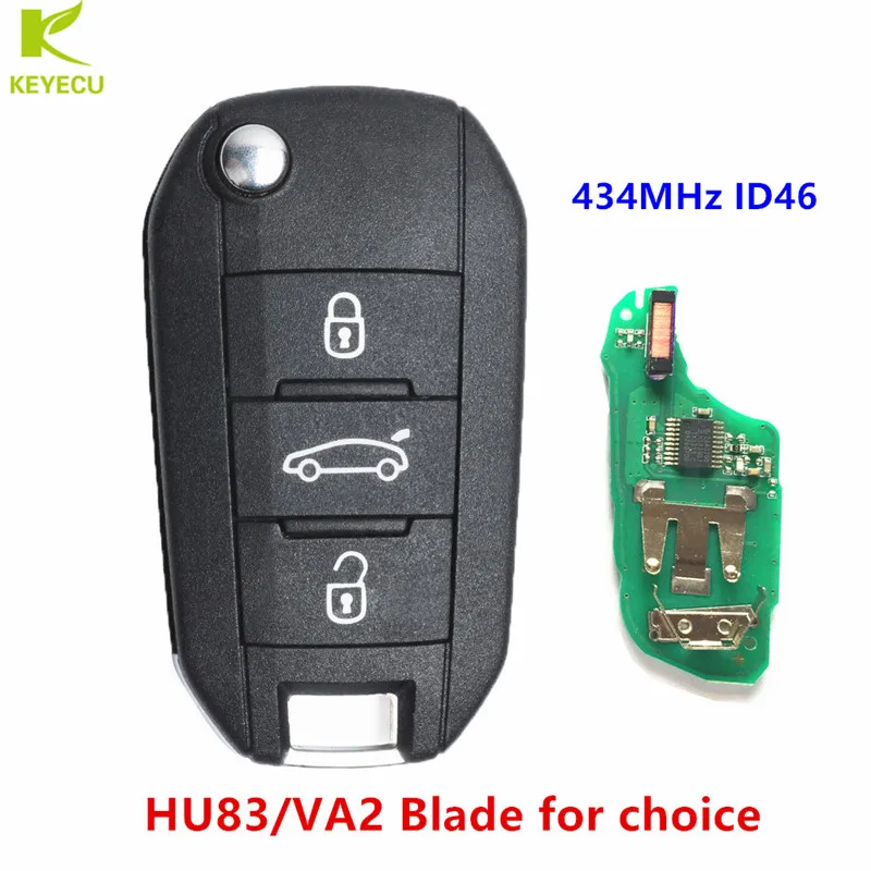 KEYECU-Replacement-Flip-Remote-Key-Fob-3-Button-434MHz-With-ID46-Chip ...