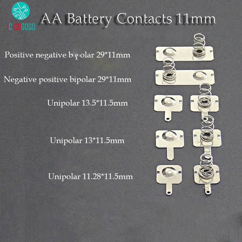 10pairs Aa Battery Contacts Spring Contact Band Plate 13.5/13/11.28*11 ...