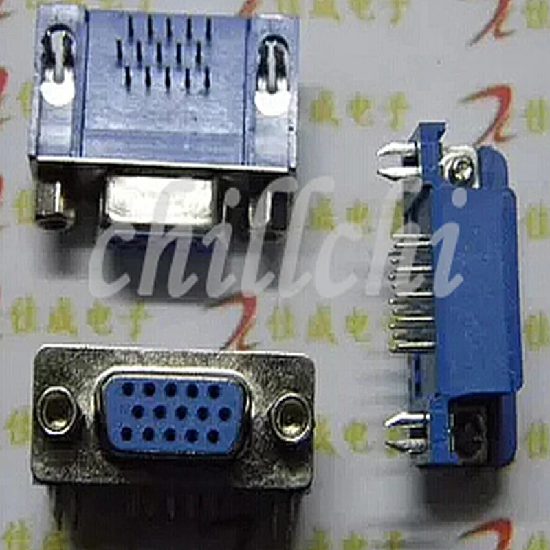 Bulk sale VGA socket (female) female head three row 15P 90 degree bend ...