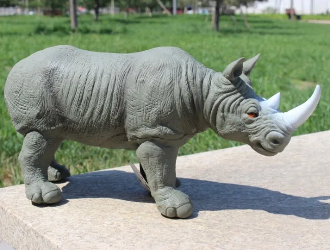Soft Rhinos Wild Forest Animals Toys Action Figures Model PVC Plastic ...