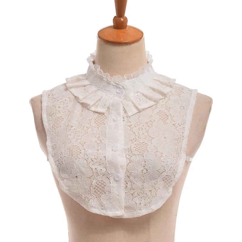 Vintage Women White Decorative Collar Detachable Lace Collar Rebato ...