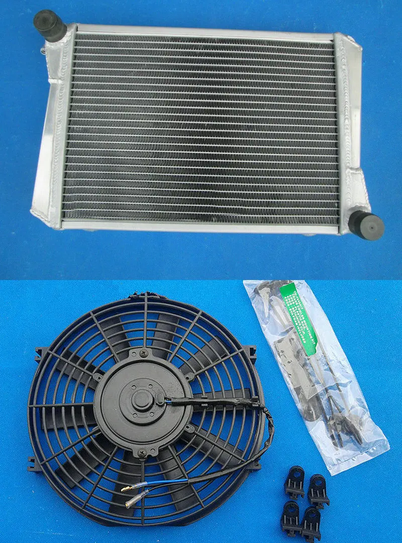 Brand new 2 rows 42 mm Aluminum radiator + Fan for MG MIDGET 1275 1967 ...