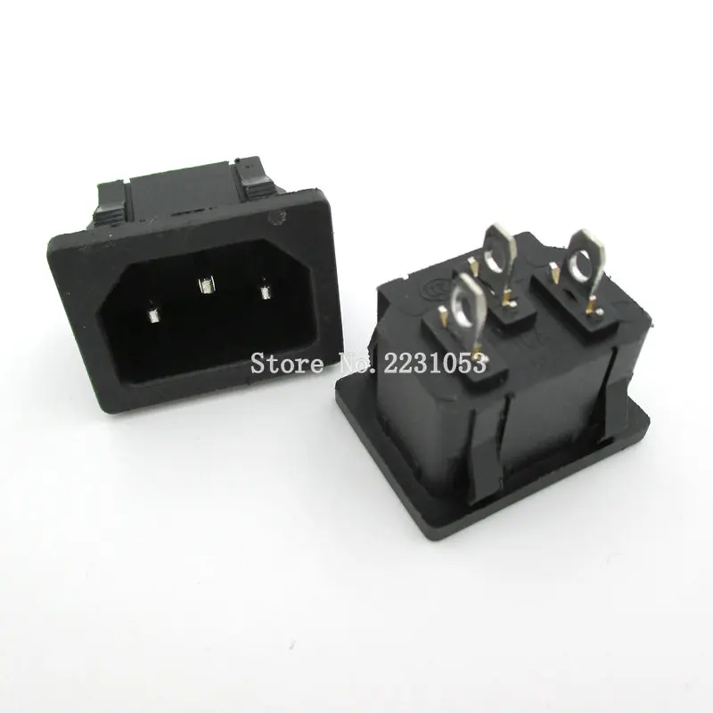 2PCS/LOT 10A 250V AC Power Socket 3 Pin Male Connector Plug AC 05-in ...