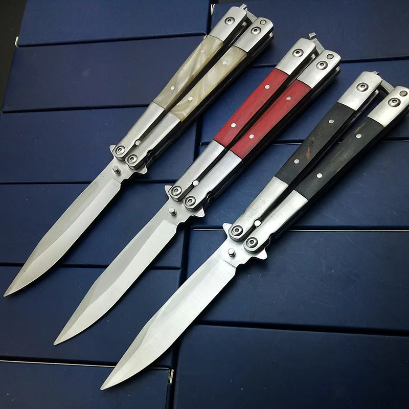 Faca borboleta em aço inoxidável, lâmina sem alça de metal afiada com ...