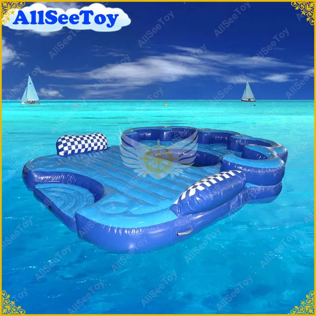 Nice Summer 4 Person Inflatable Floating Island Include Pool and Big ...