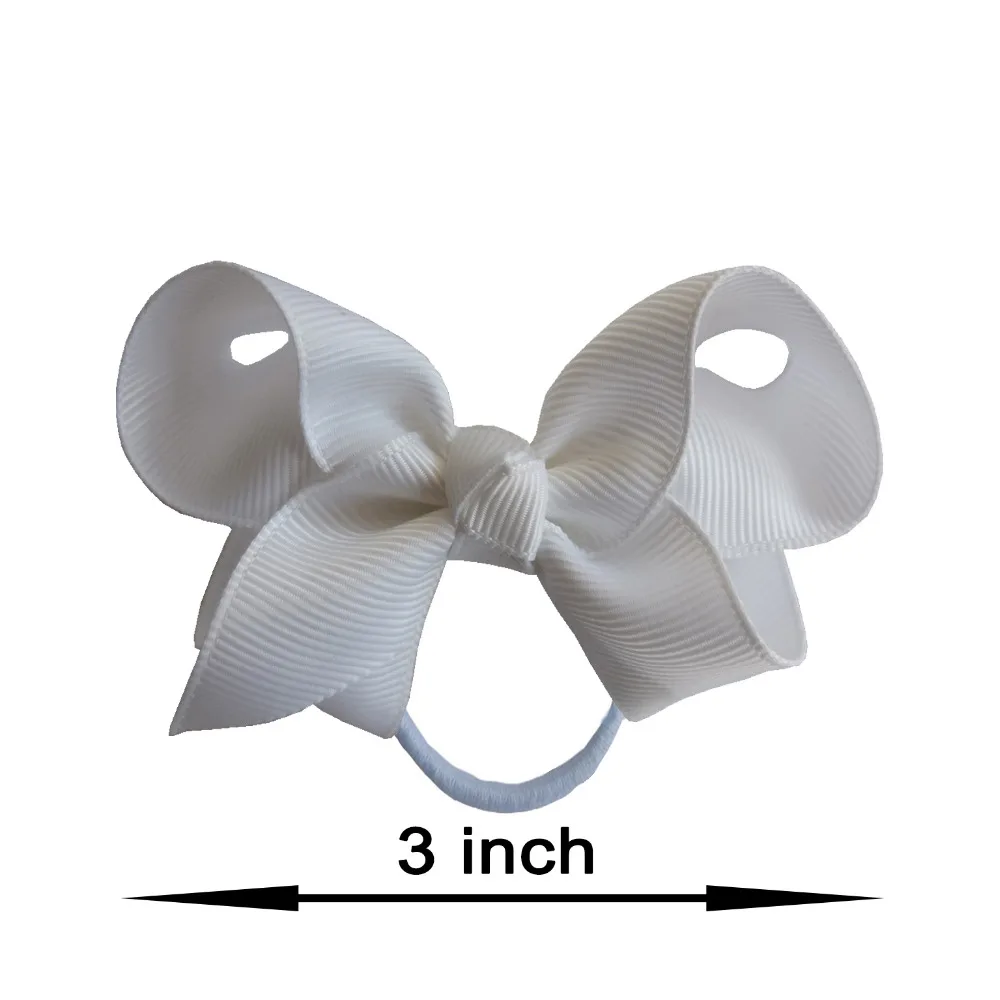 10 pcs 3 inch bow with elastic bands Loops Kids Girls Hair Bobble bows ...