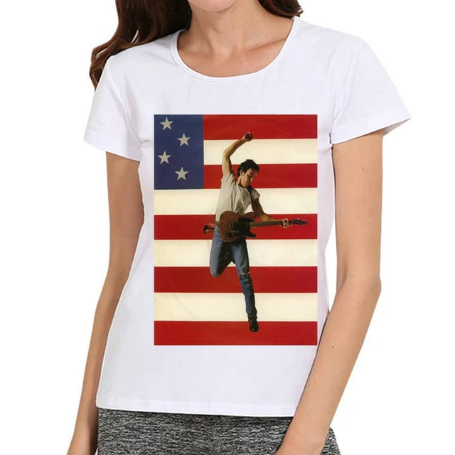 Women Bruce Springsteen T Shirt White Color Girls Fashion Bruce ...