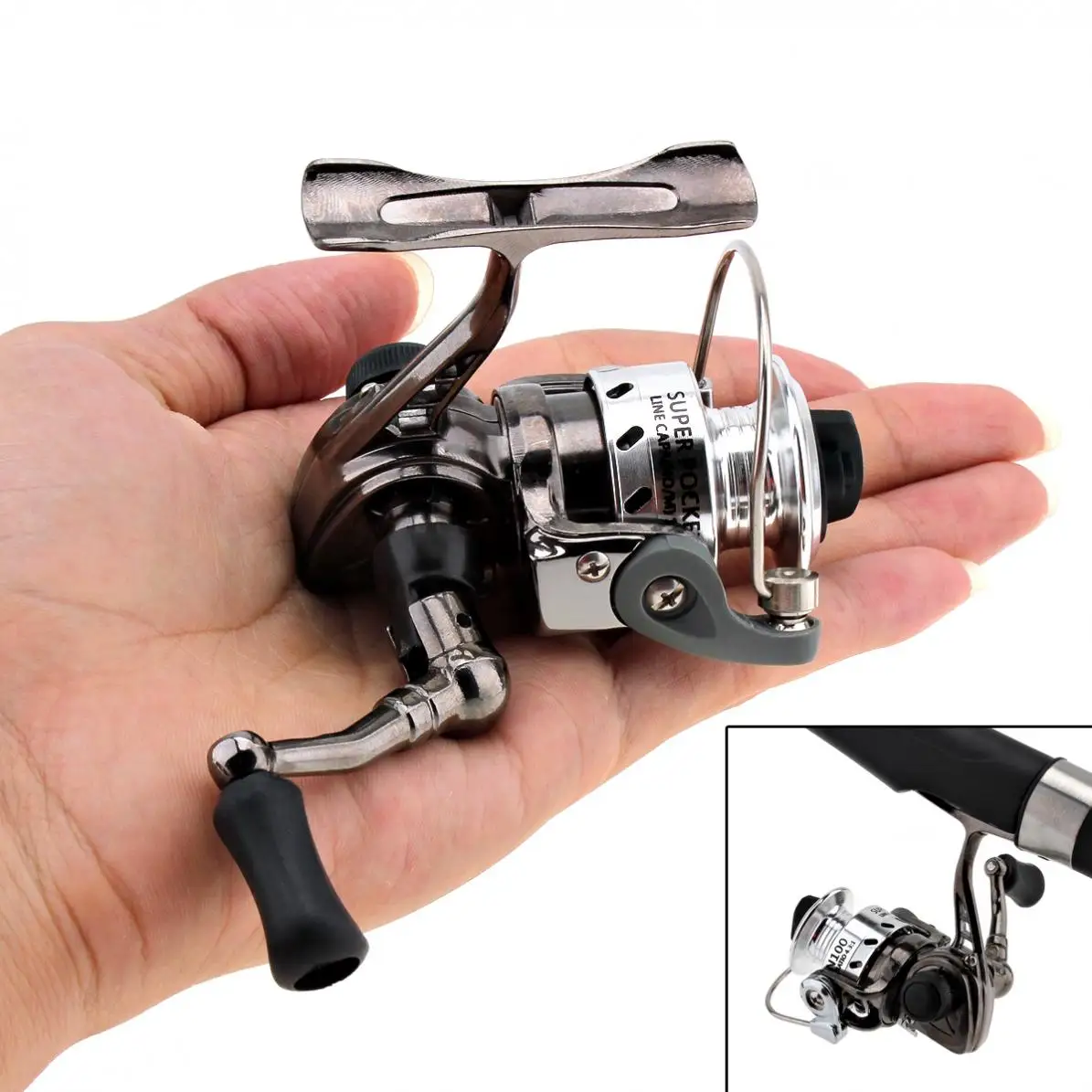 Weihefishing Mini Fishing Reel Palm Size Metal Coil Poket Small ...