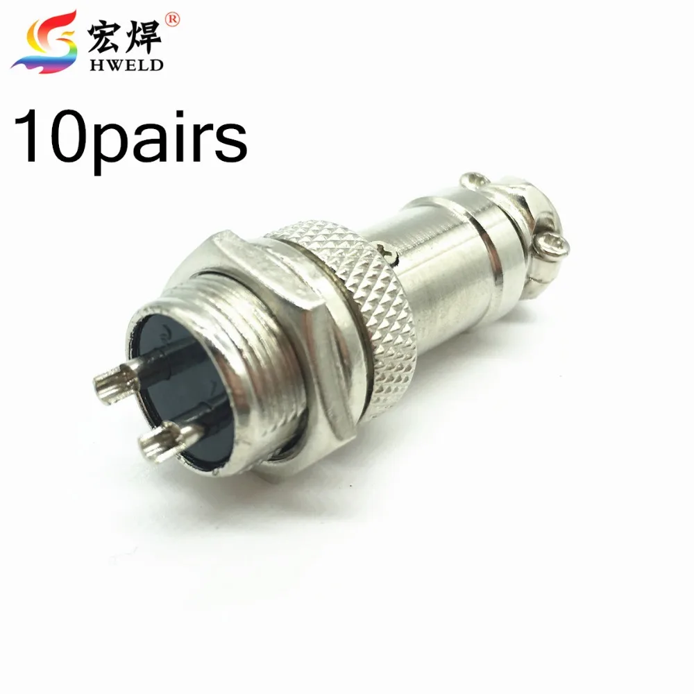 10pairs GX12 2pin GX12 12mm 2 Pins 250V 15A Male & Female Electrical ...