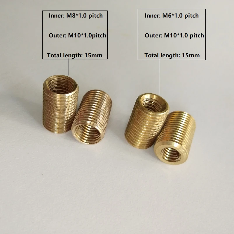 10 Stuks/partij M6/M8 Om M10 Schroefdraad Holle Buis Adapter Inner Outer Schroefdraad Koppeling ...