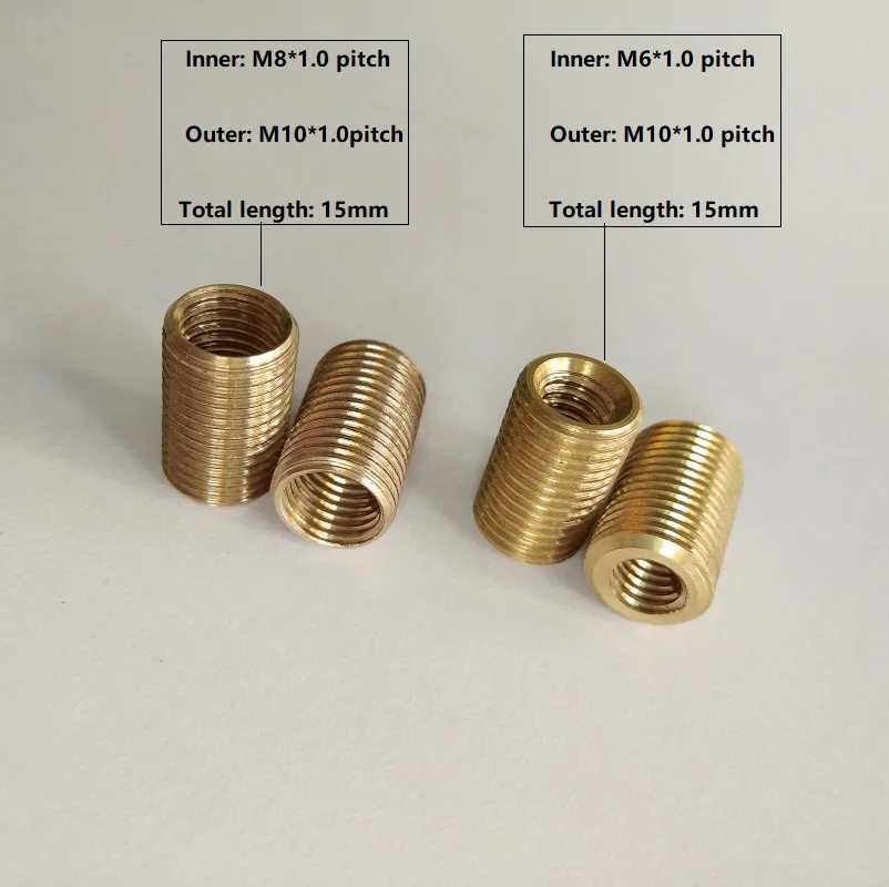 10pieces/lot M6/M8 to M10 threaded hollow tube adapter inner outer ...