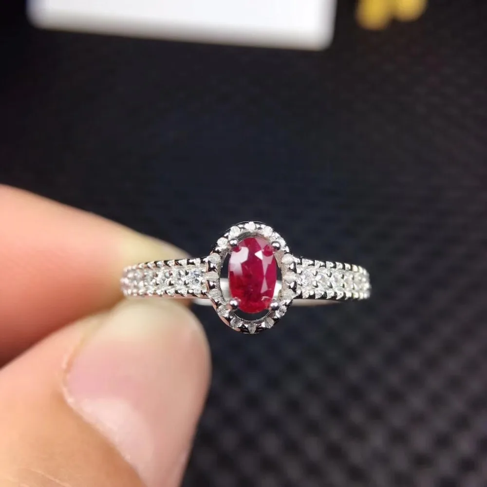 natural real Ruby gemstone Ring in 925 sterling silver yellow gold fine ...