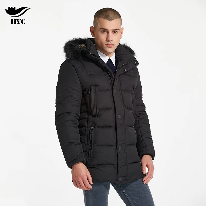 HAI YU CHENG Brand Mens Jackets And Coats Medium Length Quilted Parak ...