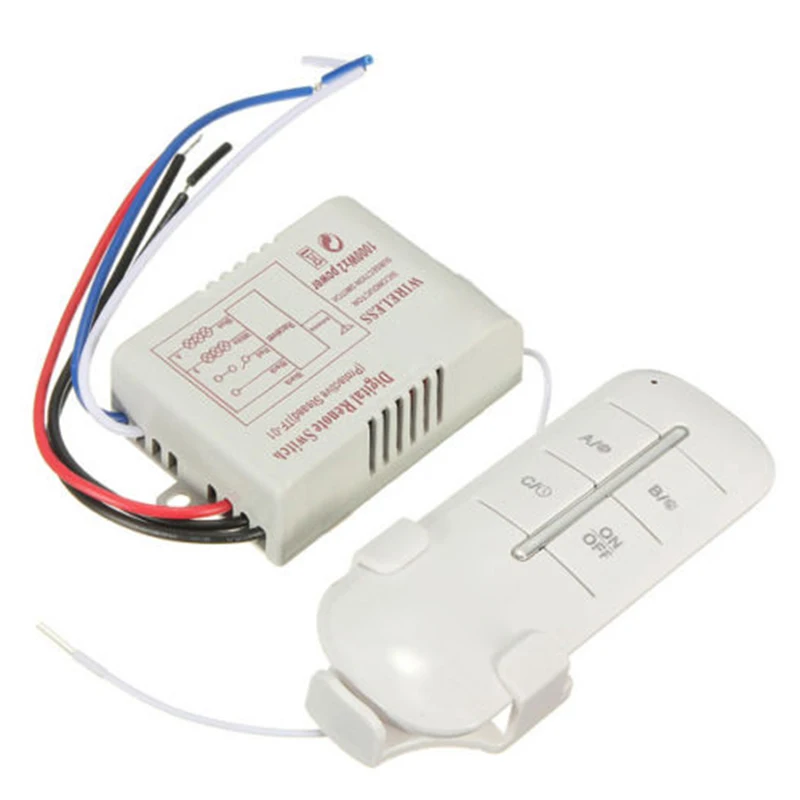 TUOXINไร้สาย2ช่องเปิด/ปิด220โวลต์โคมไฟรีโมทสวิทช์เครื่องรับส่งสัญญาณสี ...