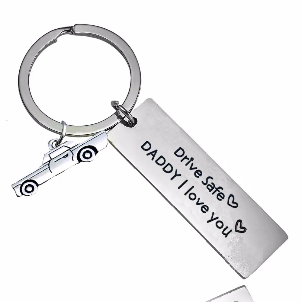 Engraved-Drive-Safe-Daddy-I-Love-You-Keychain-Heart-Car-Keyring-Family ...