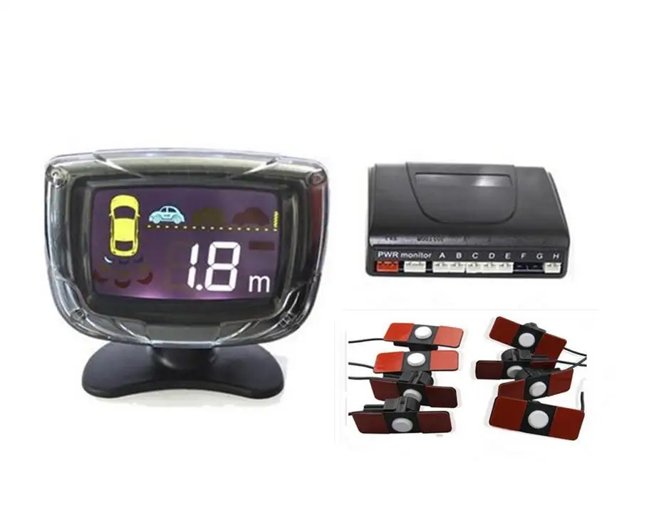 Car Front Rear 8 Sensors LED Display Buzzer Reversing Radar Parking ...