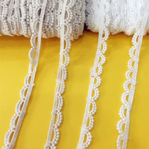 20 yard 1cm 0.39" wide ivory scalloped cotton tapes lace trim ribbon ...