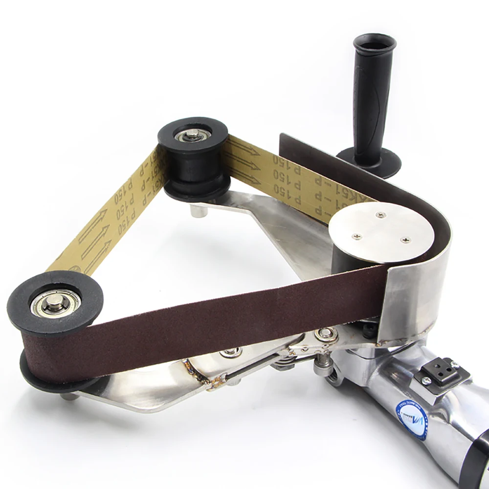 Pneumatic round tube belt sander Stainless steel bending wire drawing ...