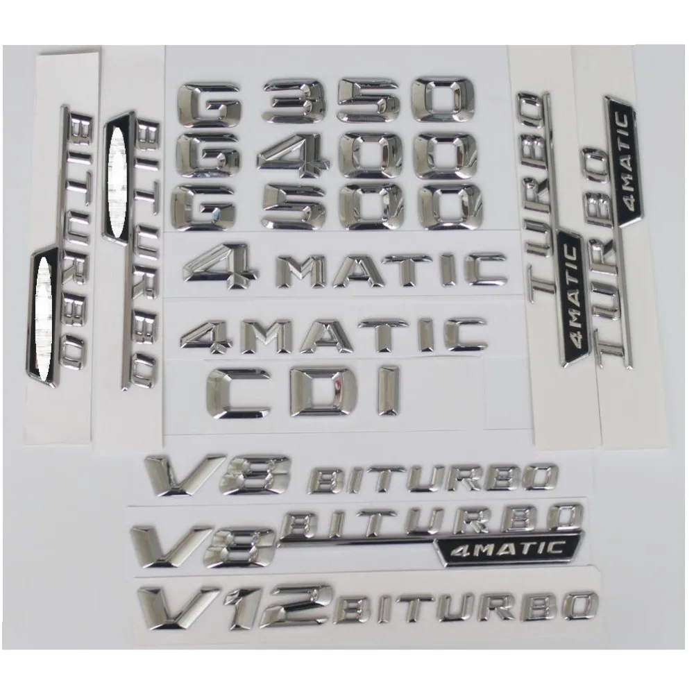 Chrome Trunk Rear Letters Badge Emblem Decal Sticker for Mercedes Benz ...