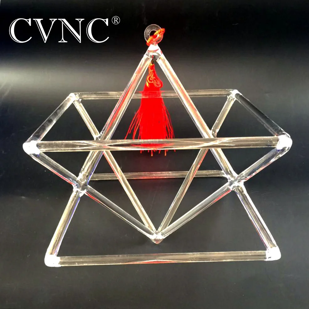 Cvnc 7" Optically Clear Quartz Crystal Singing Merkaba Pyramid Crystal ...