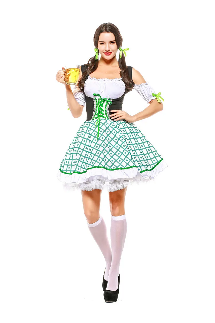 Buy Fashion Green Dirndl Oktoberfest Maid Cosplay