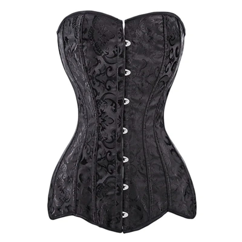 Black Leather Corset Top Underbust Bustiers Steampunk Gothic Slim Waist
