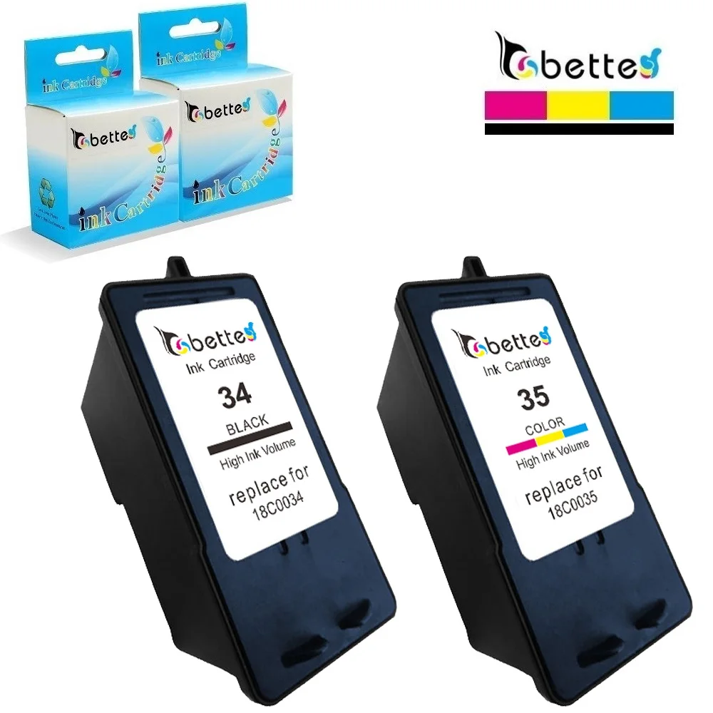 Cartuchos de tinta preto + cor para impressora lexmark 34 35 18c0034 ...