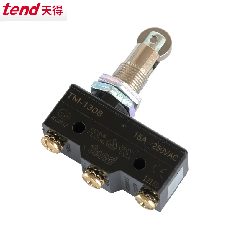 15A 250VAC Micro Switch Panel Mount Roller Plunger Limit Switch NO NC TM 1308 Waterproof Switch ...