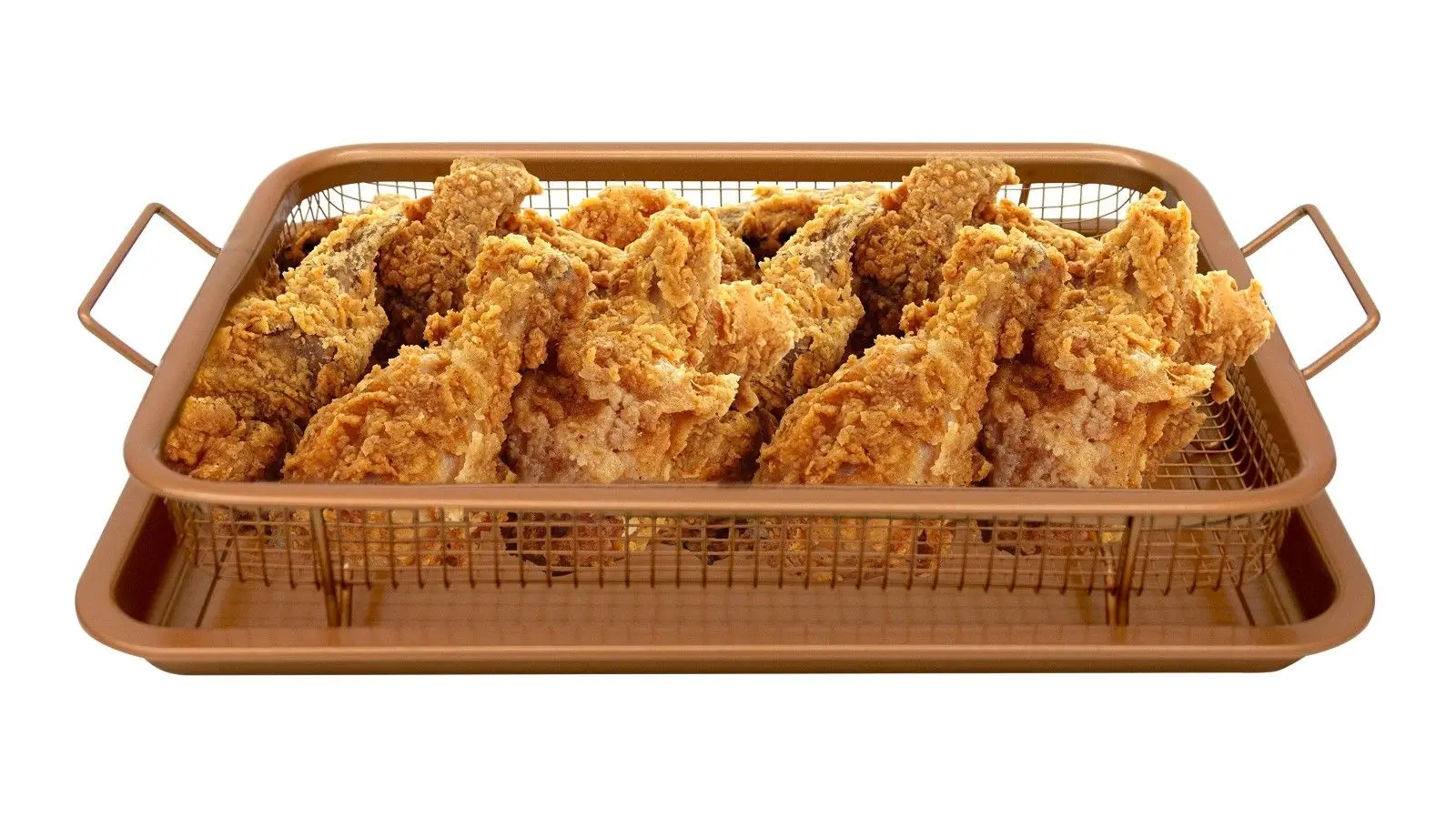 Медный поднос для жарки в духовке, прочная сетчатая корзина с усиленным ...