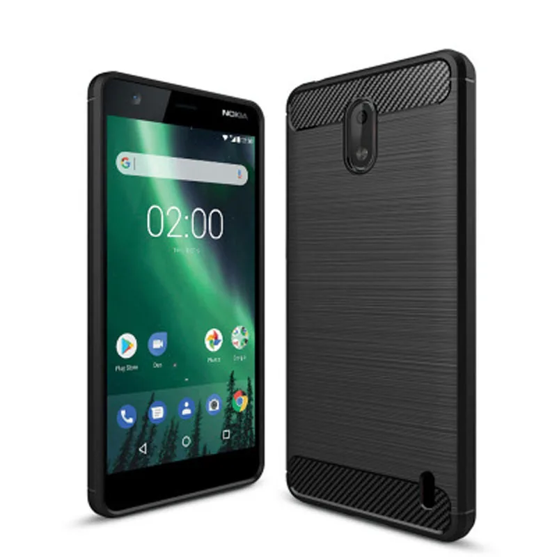 Case For Nokia 2 Cover Carbon Fiber Protection Soft Silicone Back Cover ...
