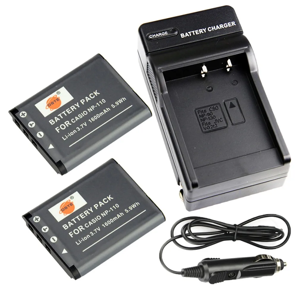 DSTE-2PCS-NP-110-Battery-with-Wall-Charger-Kit-for-Casio-Exilim-EX-ZR20 ...