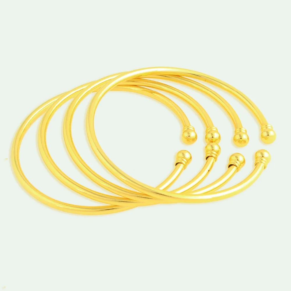 African Women Gold Fashion Bangle Adjustable Size Smooth Surface Bangle ...