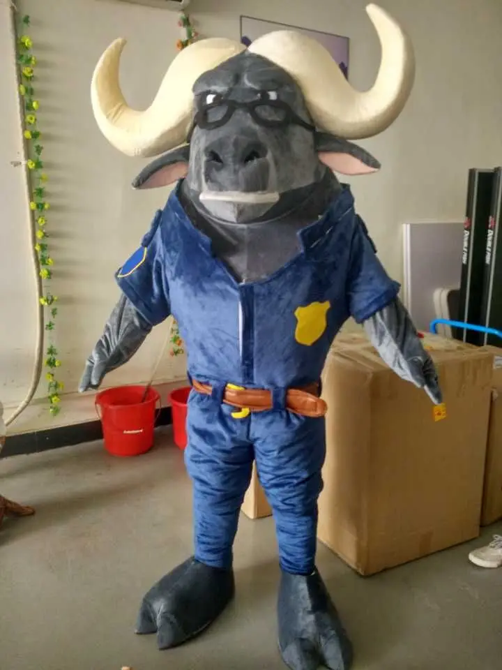 Oisk Custom Police Buffalo Mascot Costume Halloween Christmas Birthday