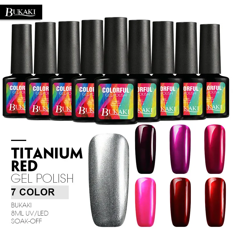 Red Gel Polish Hybrid Color Effect Lacquer Uv Lucky Glitter - AliExpress